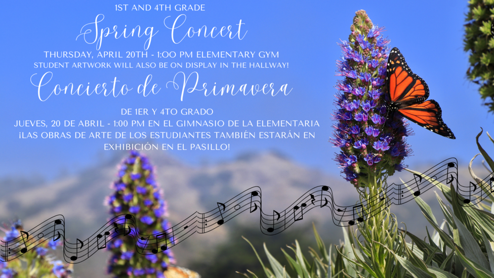1st and 4th Grade Spring Concert - April 20th | Elementary School